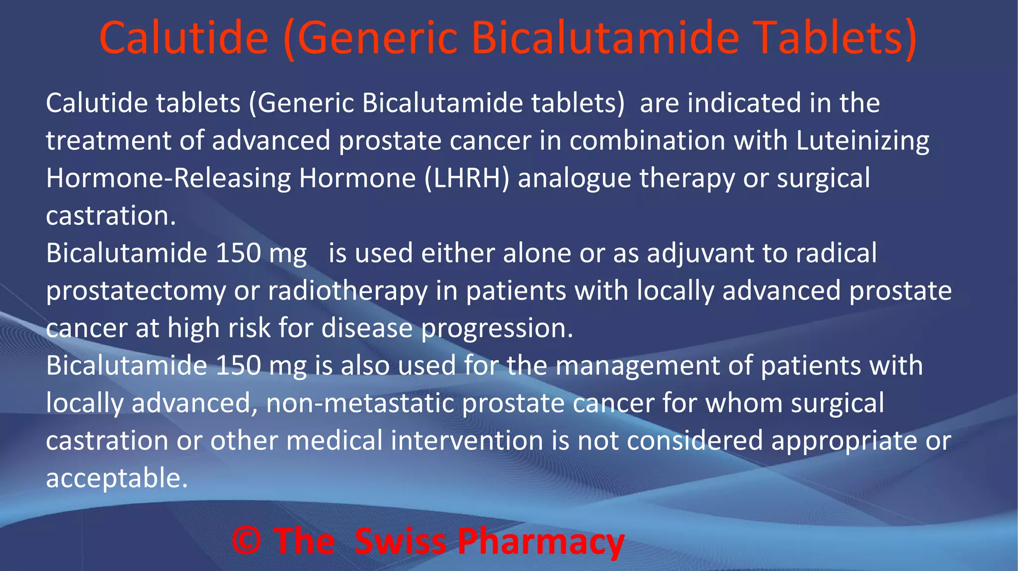 Calutide Tablets (Generic Bicalutamide Tablets) | PPT