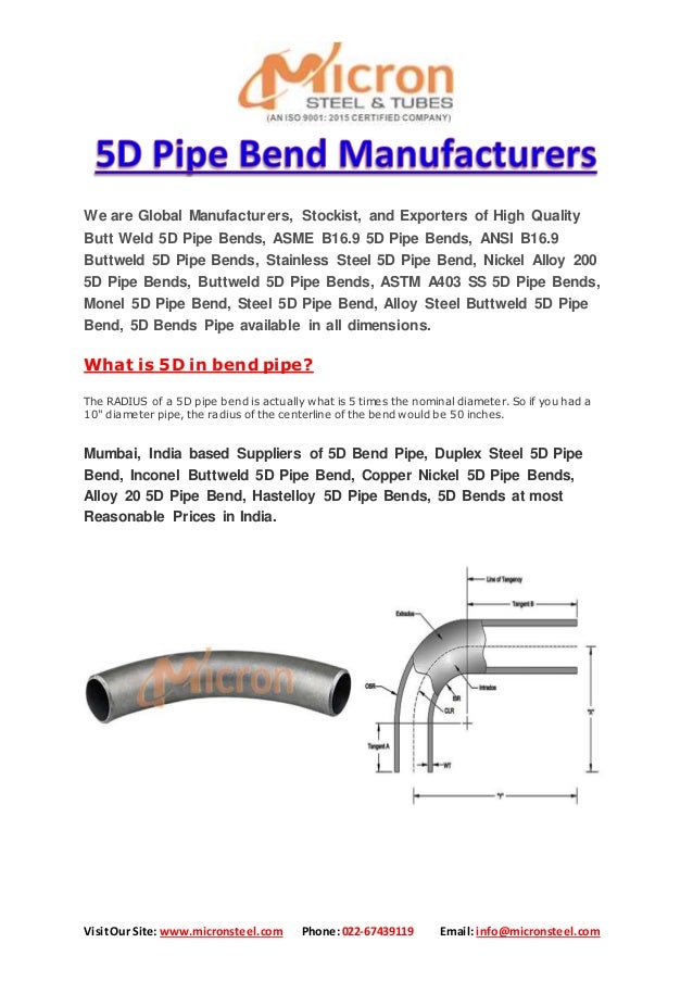 5D pipe bend manufacturers