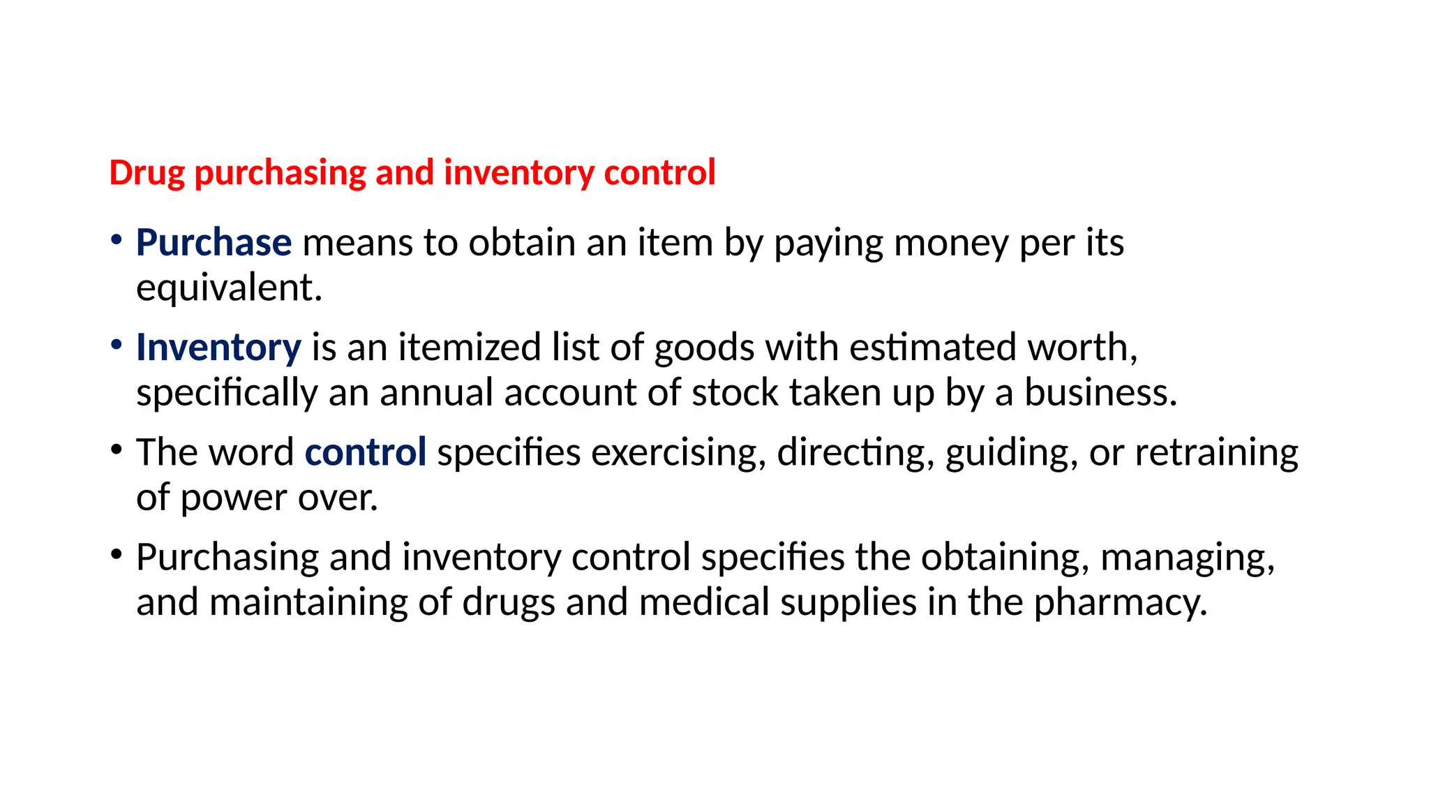 Note on Drug purchasing and inventory control | PPTX