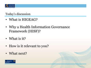 The Health Information Governance Framework | PPTX