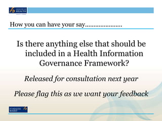 The Health Information Governance Framework | PPTX