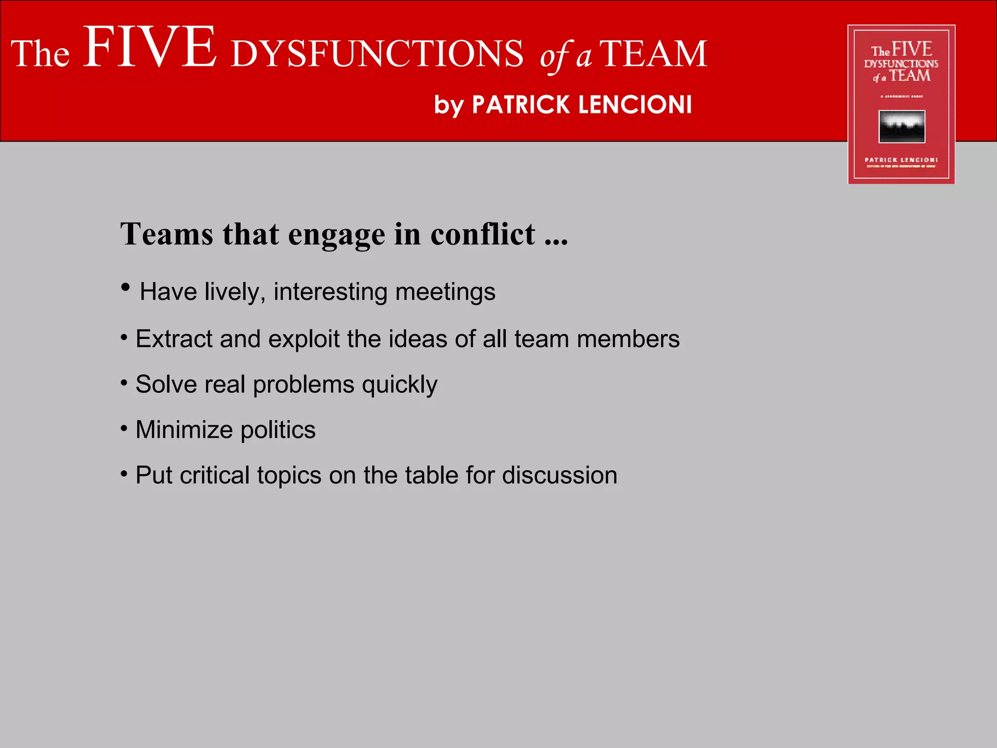 The 5 dysfunctions of a team Management Presentation | PPT