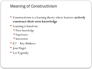 5E MODEL OF INSTRUCTIONAL DESIGN CONSTRUCTIVISM | PPTX