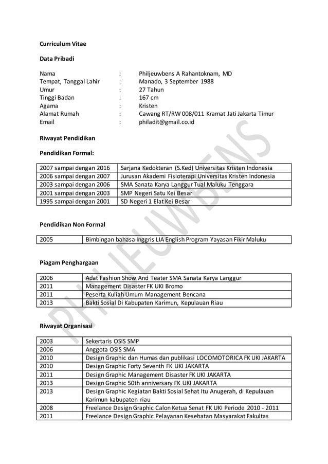 Curriculum Vitae Hardrock | DOCX