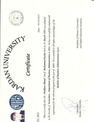 My University Certificate | PDF