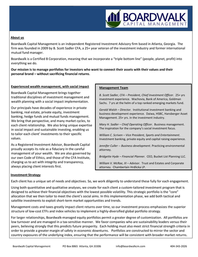 Boardwalk Capital Summary | PDF