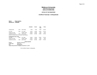 Transcript from Bellevue University 2017 | PPT