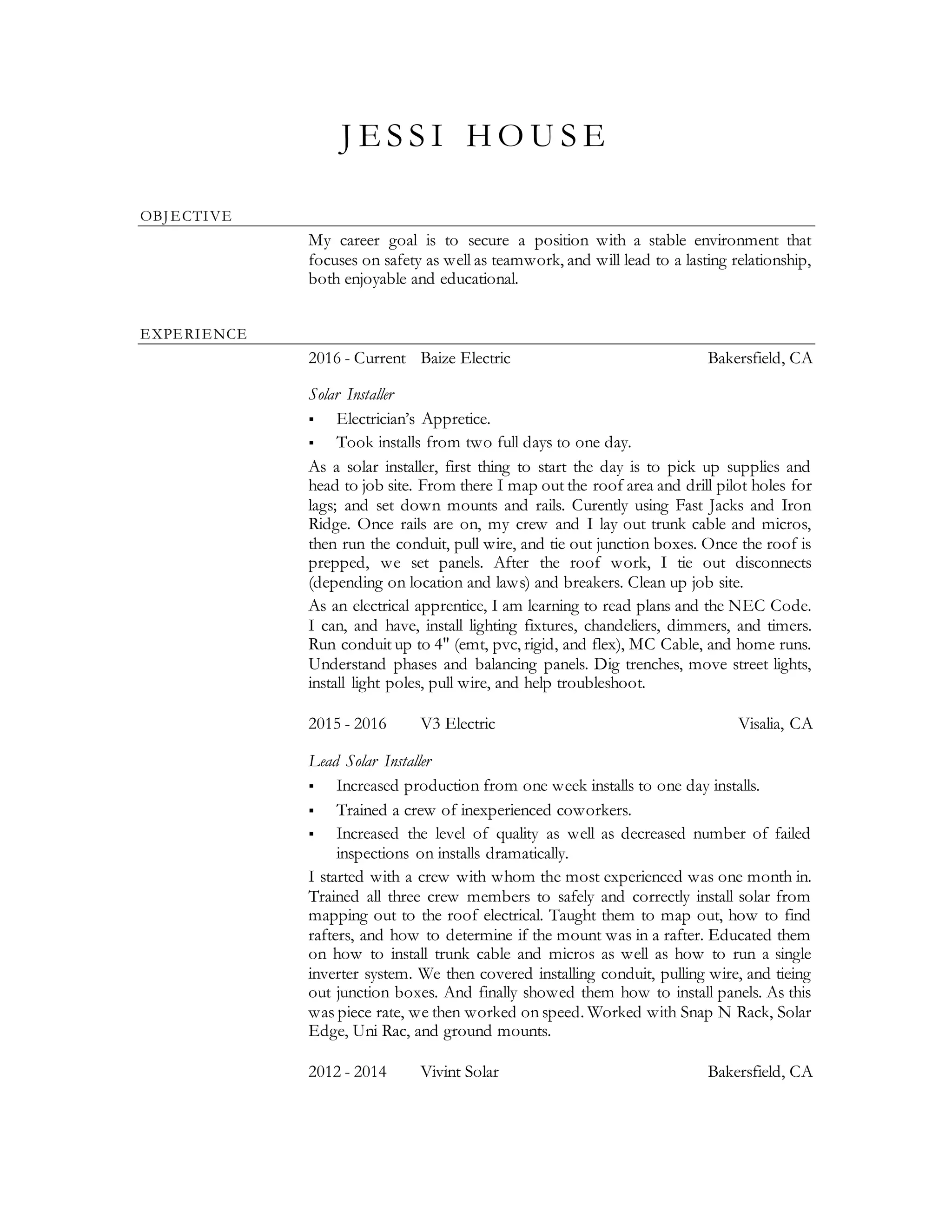 jessi solar resume | PDF