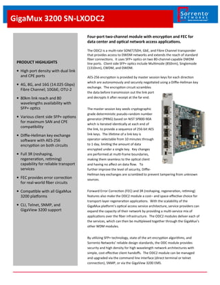 Sorrento Networks ODC2 | PDF