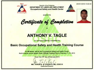 Certificate of Employment and Training Certificates | PDF