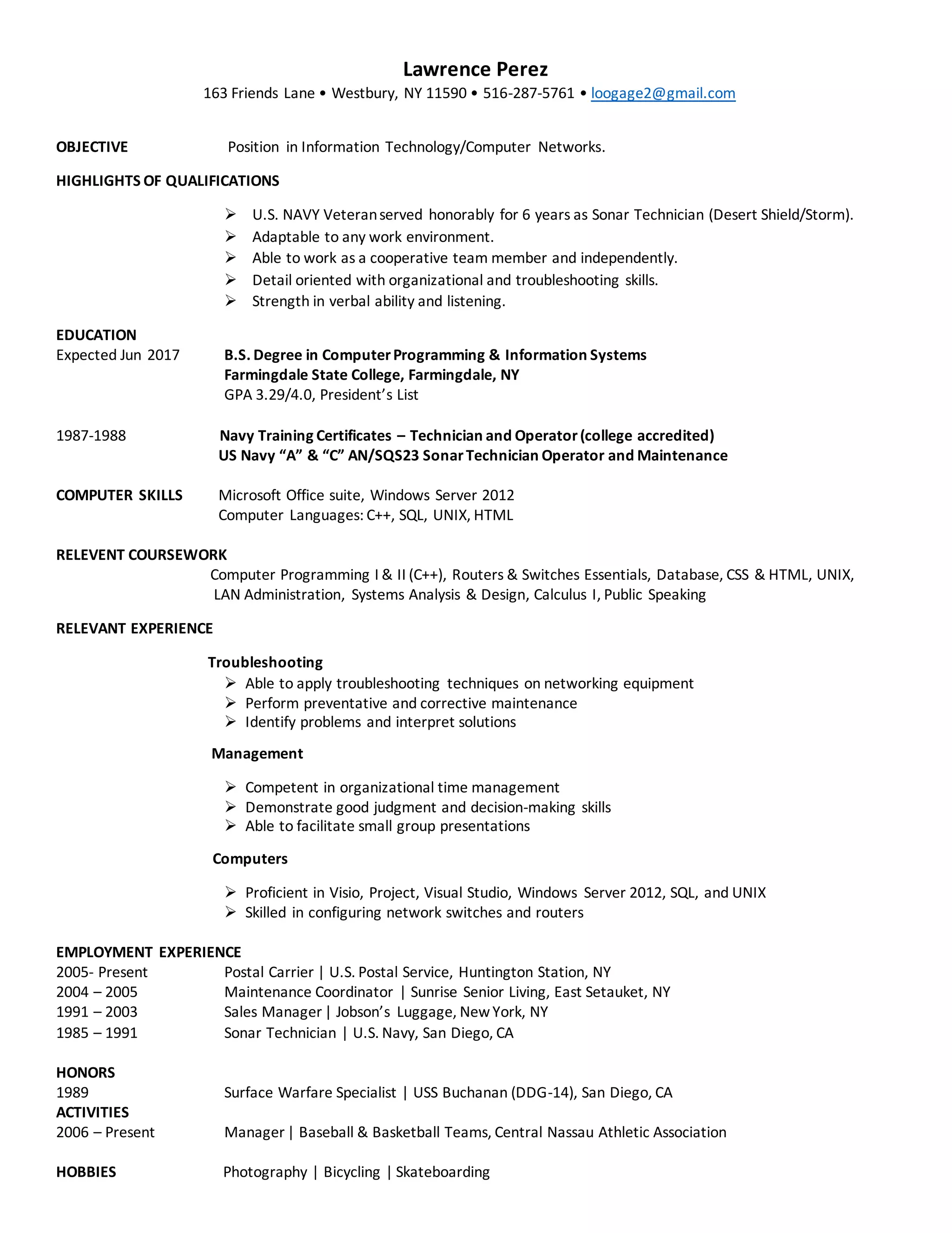 LARRY'S RESUME | DOCX