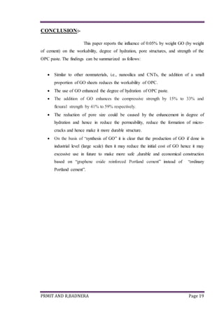 GRAPHENE OXIDE REINFORCED PORTLAND CEMENT | DOCX