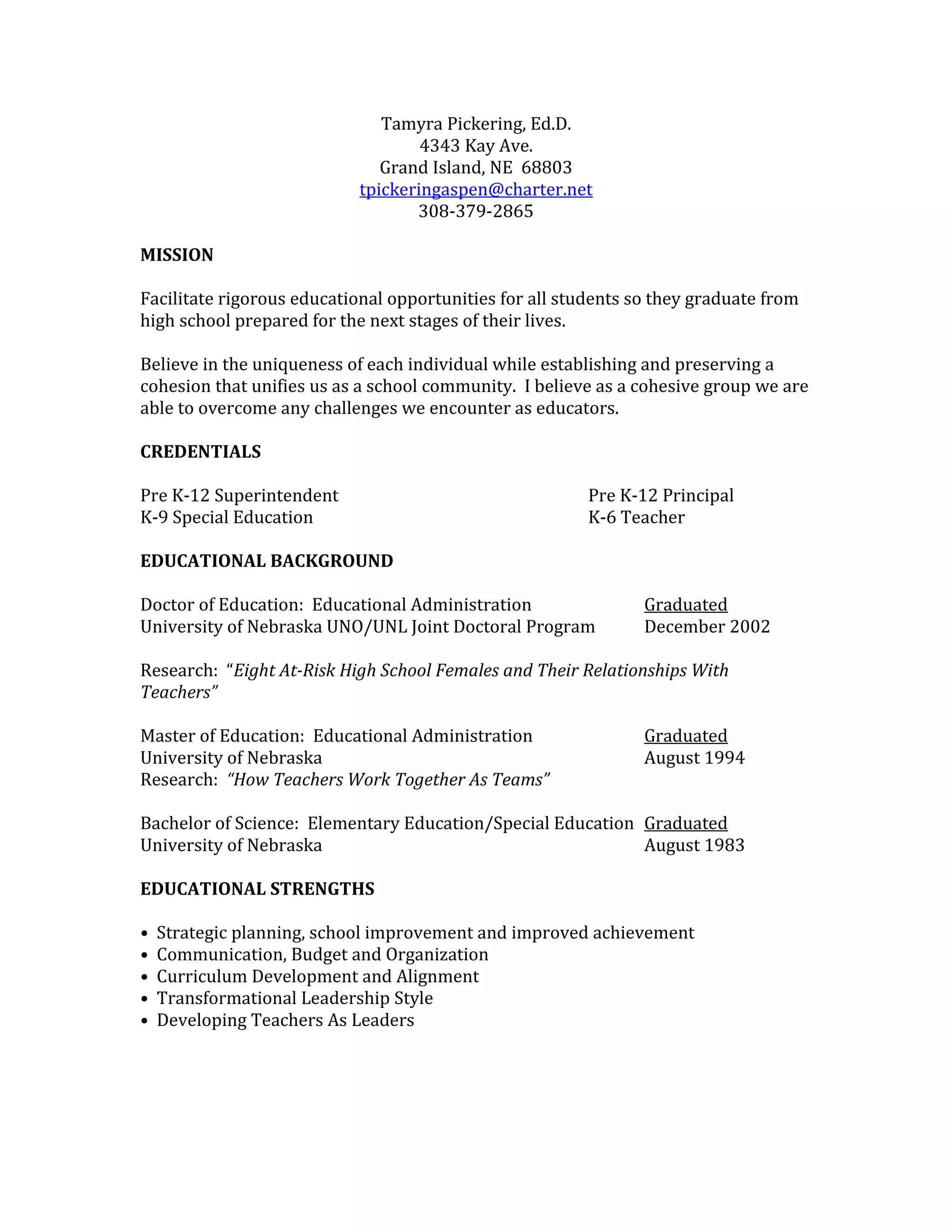 Updated resume 2015 | DOC