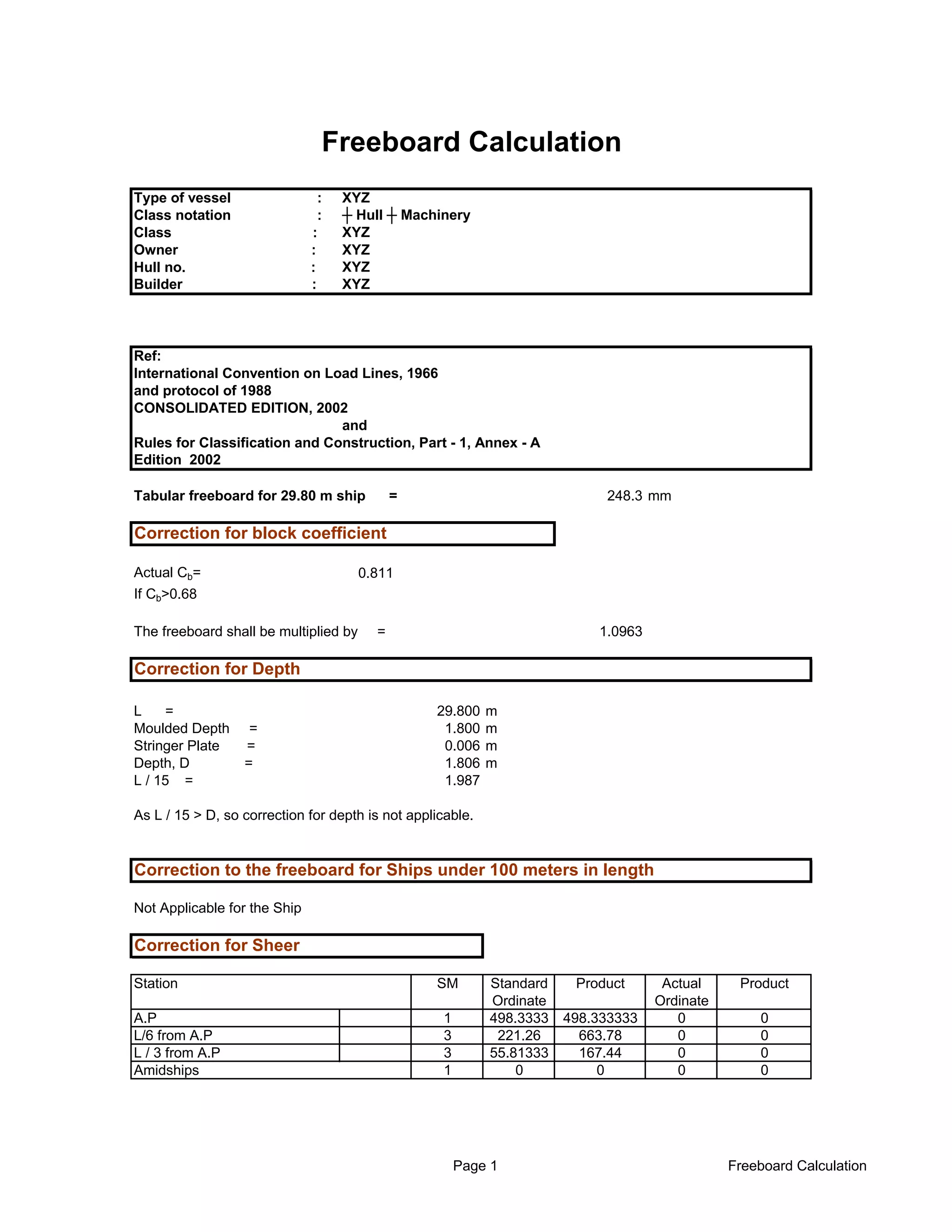 Freeboard Calculation | PDF