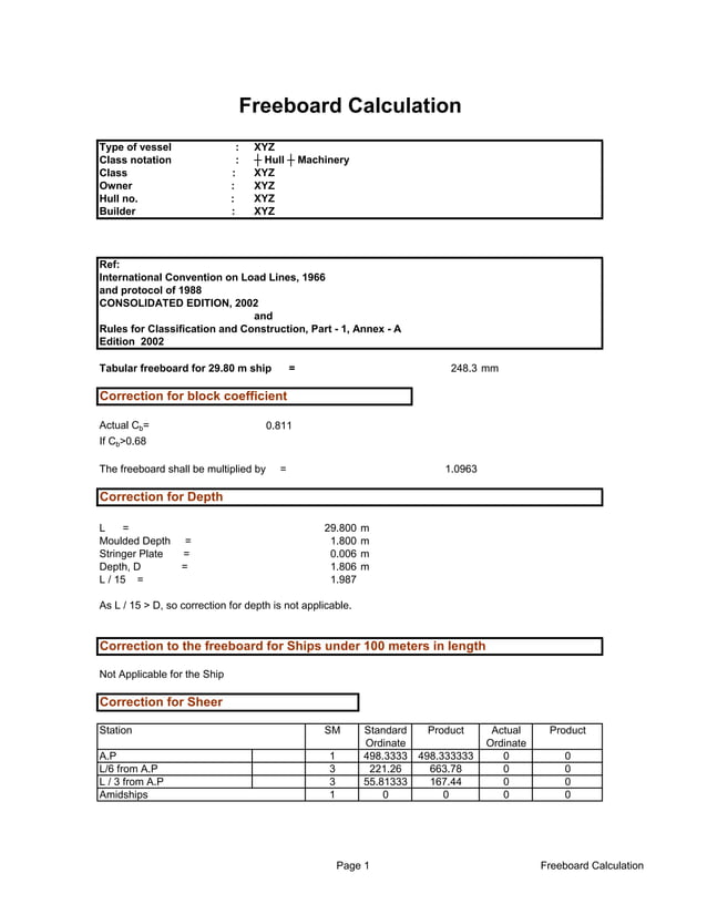 Freeboard Calculation | PDF