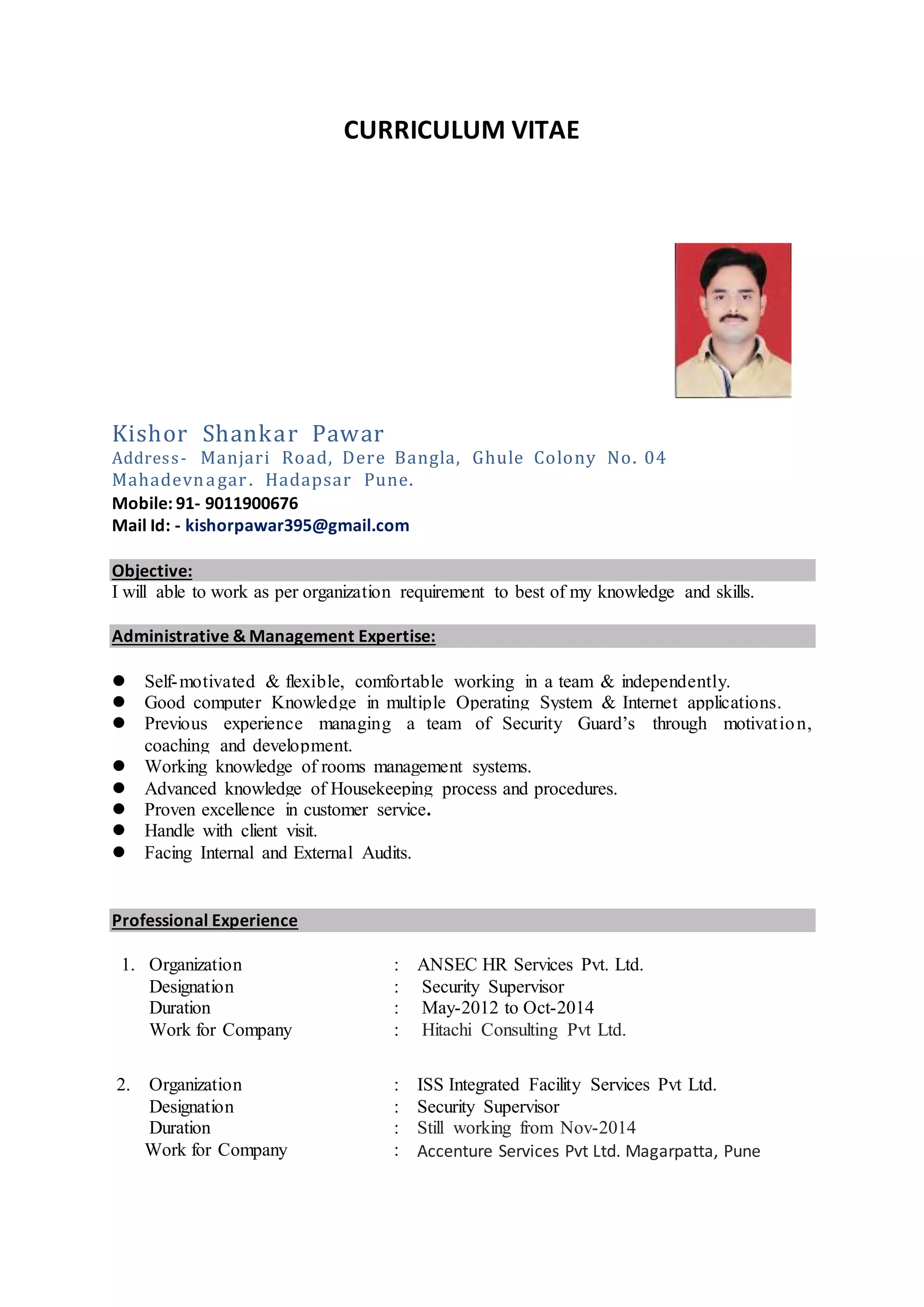 Kishor Pawar Resume | PDF | Free Download