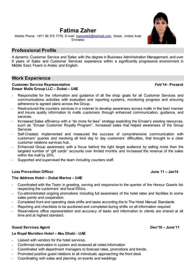 Fatima CV | DOCX | Sales | Business