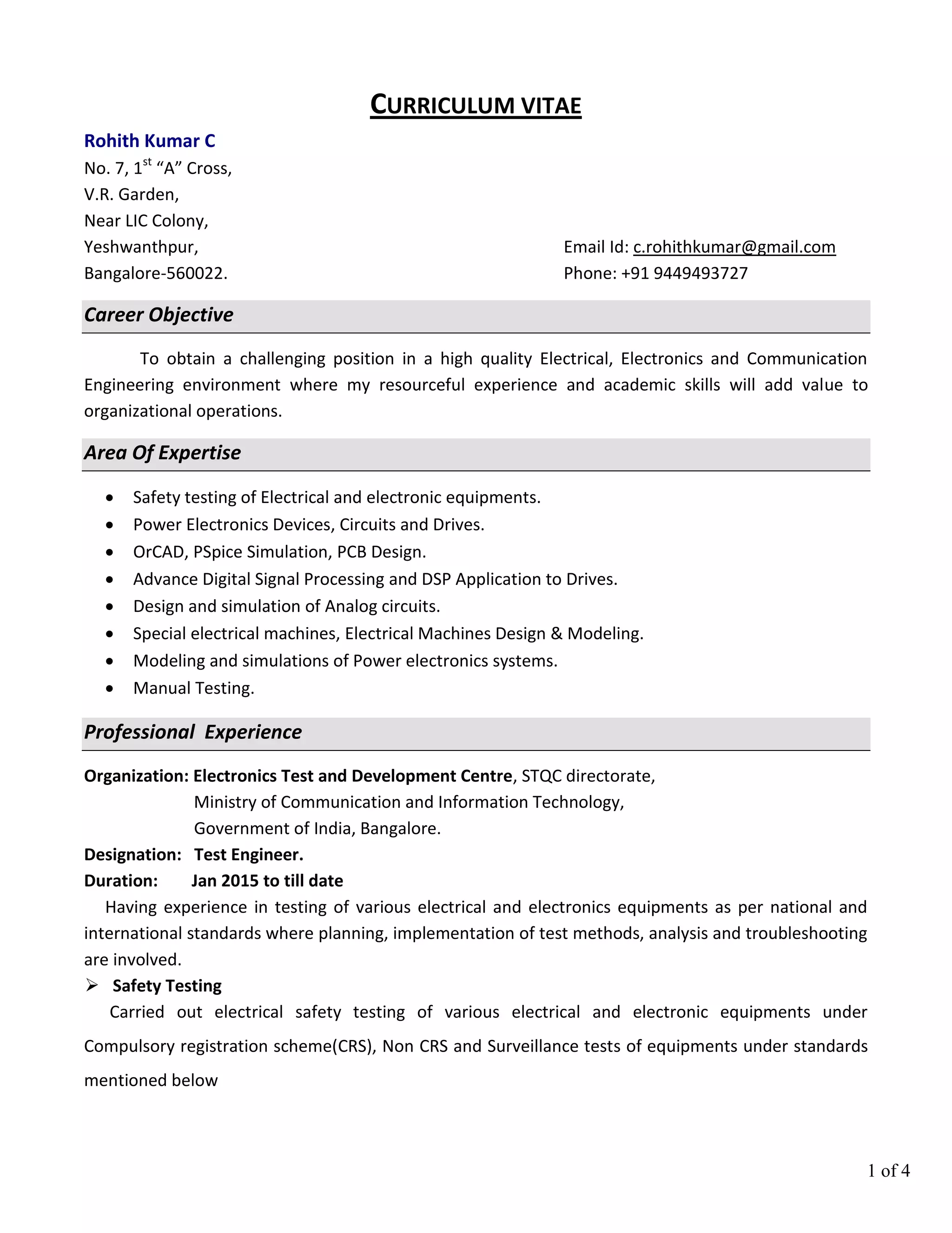 CV Rohith | PDF | Computer Software and Applications | Computing