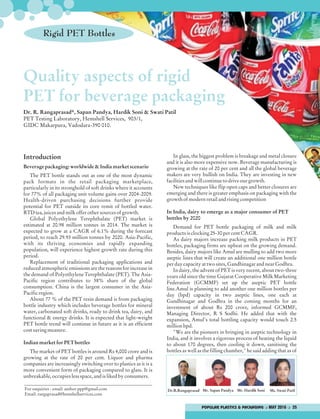 QUALITY ASPECTS OF RIGID PET FOR BEVERAGE PACKAGING | PDF