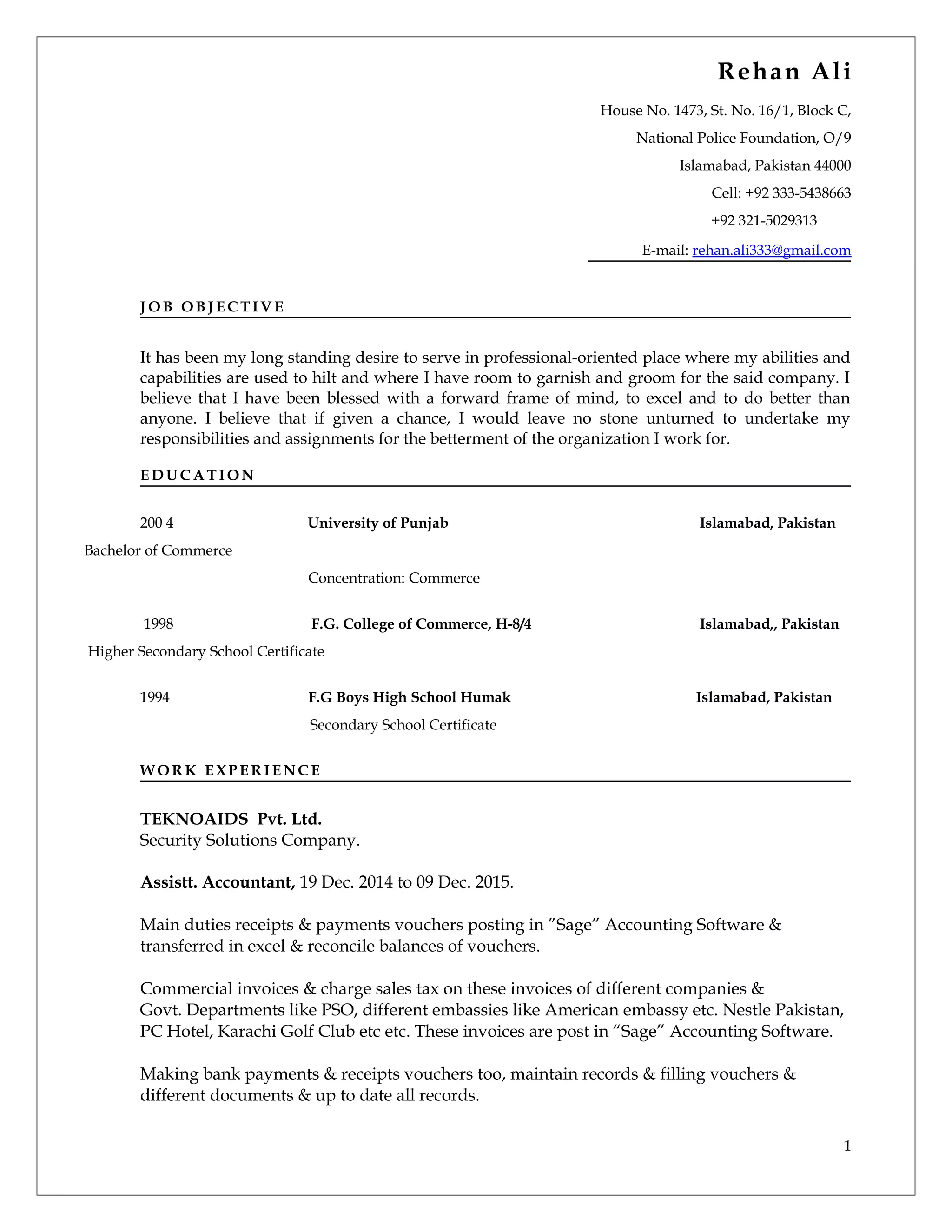 Rehan CV(1) new | PDF