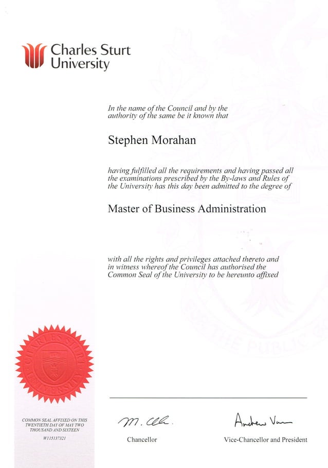 MBA Certificate | PDF