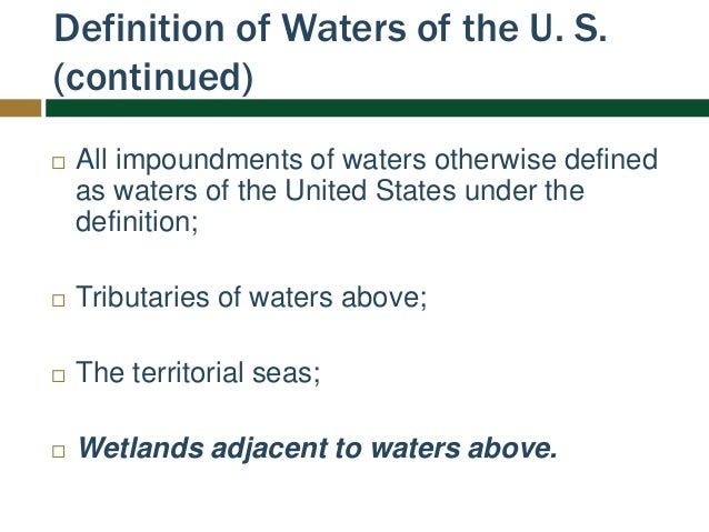 What are Waters of the United States?