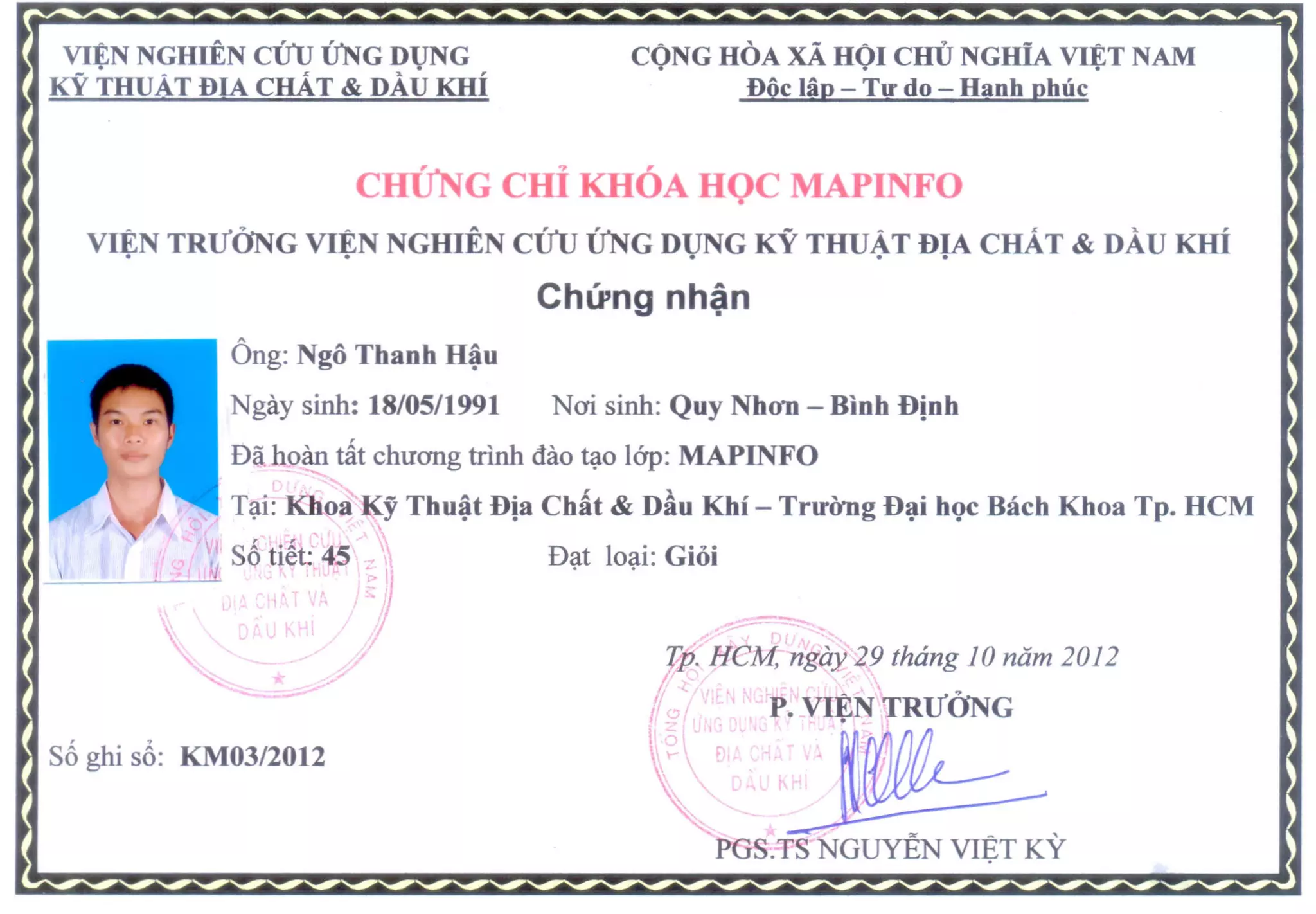 Certificate Mapinfo software | PDF