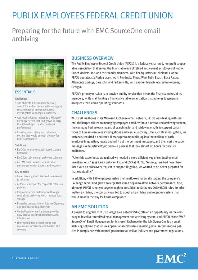 EMC and Source One Case Study | PDF