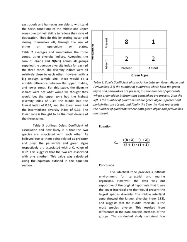 Marine Ecology lab report sample | PDF | Geography | Science