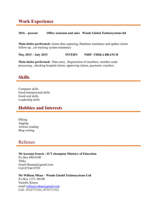 Edward David Chege Cv | PDF