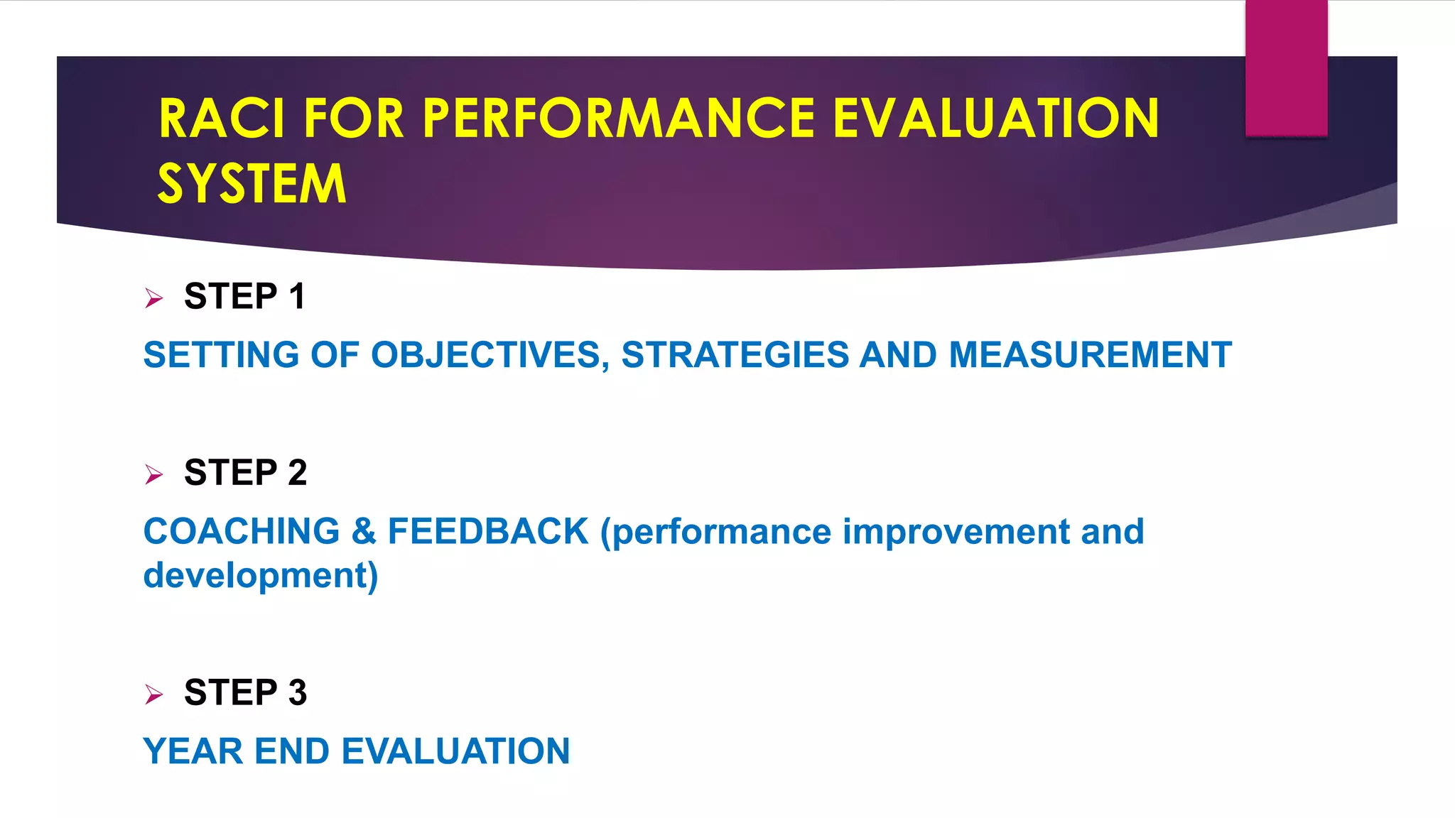 RACI FOR PERFORMANCE EVALUATION | PDF
