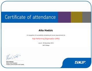 certificate[High Performing Organisation] | PPT