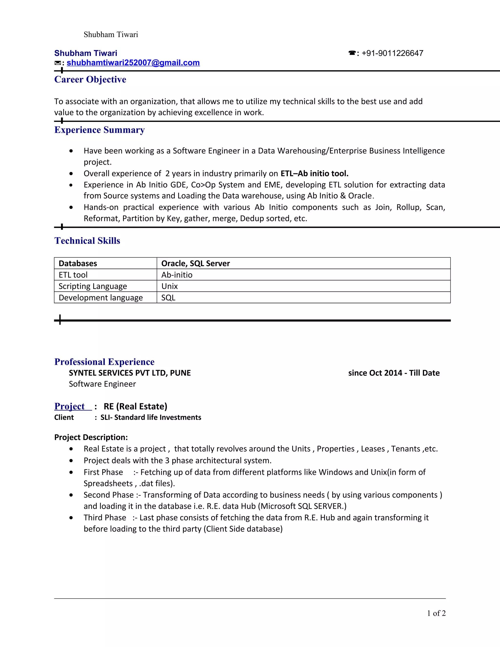Shubham_Tiwari_Resume | DOC