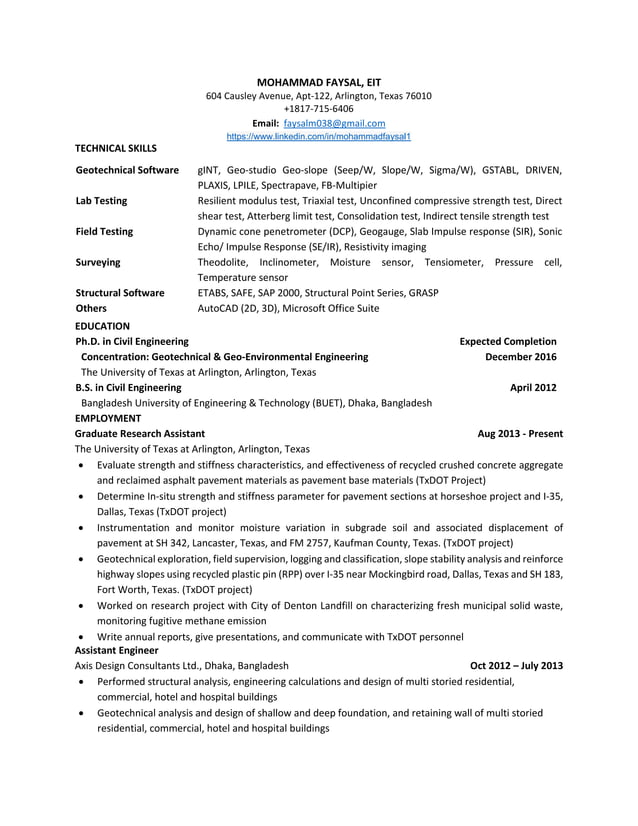 Resume - Mohammad Faysal | PDF | Professional School | Postgraduate Education