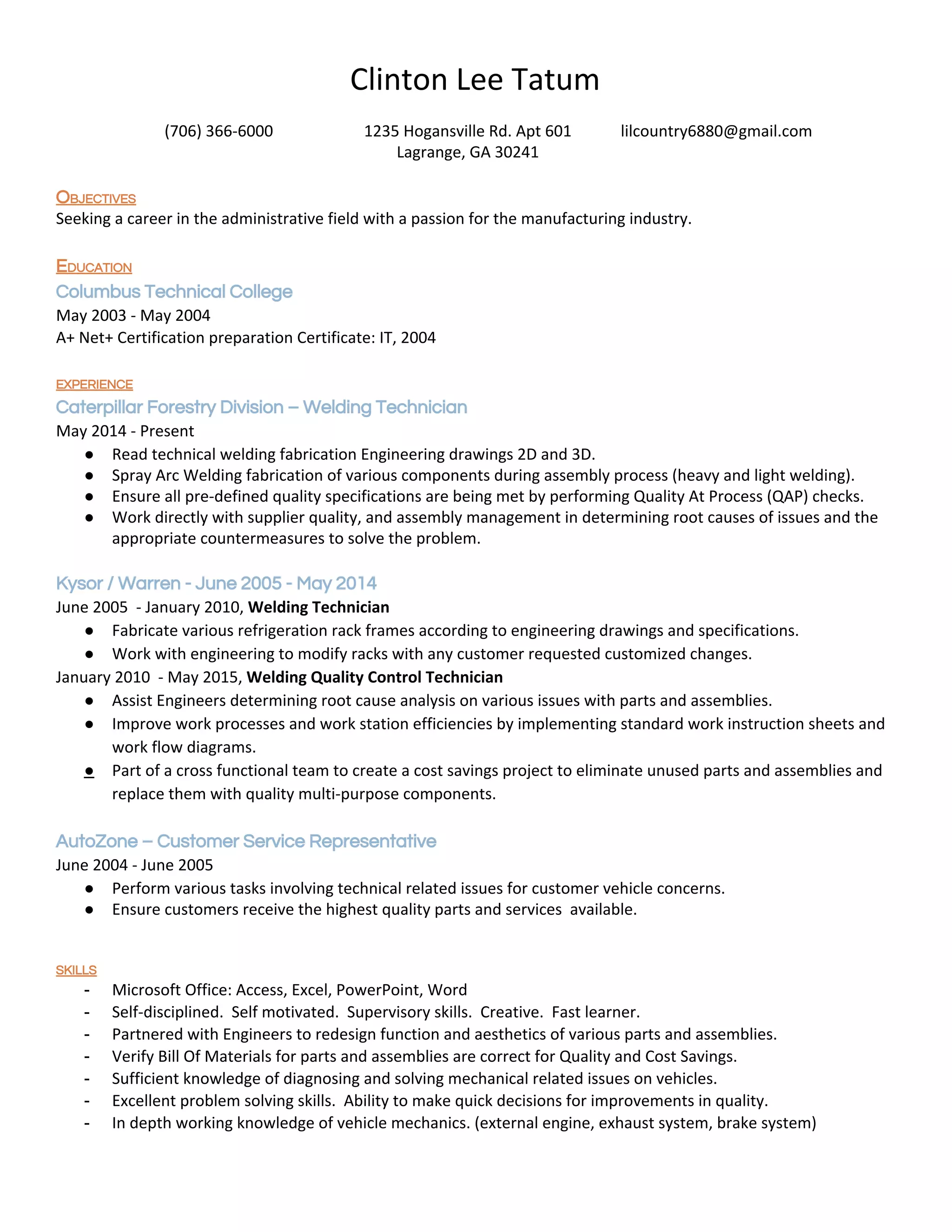 LeeTatumsResume | PDF