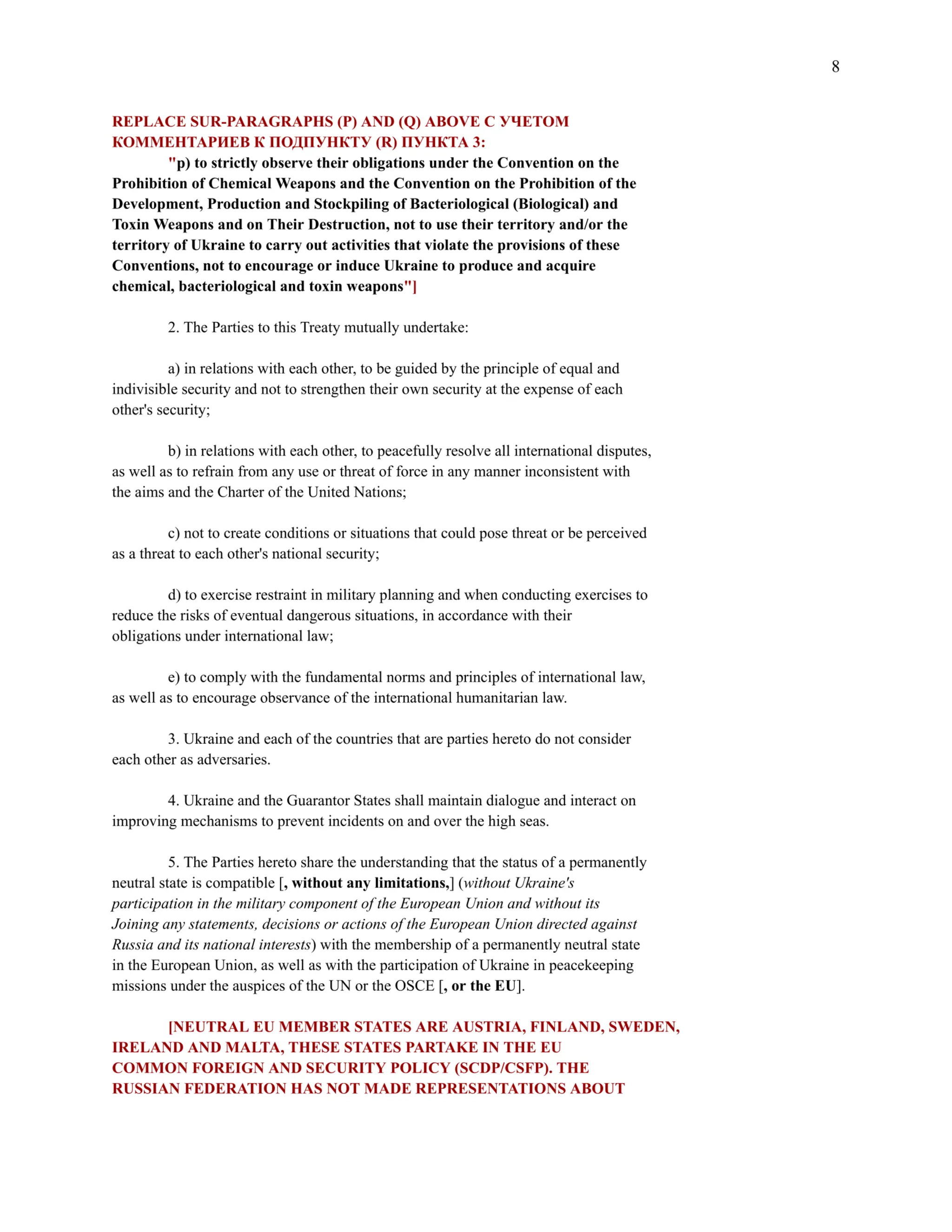 A draft Ukraine-Russia treaty from April 2022 | PDF