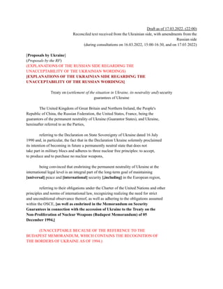 A draft Ukraine-Russia treaty from April 2022 | PDF