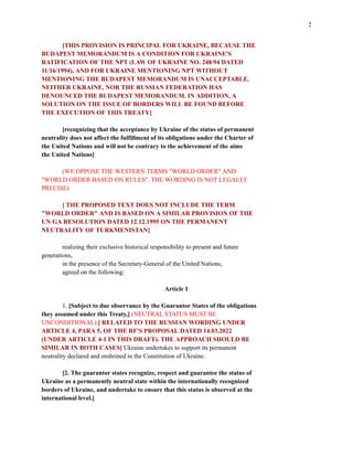 A draft Ukraine-Russia treaty from April 2022 | PDF