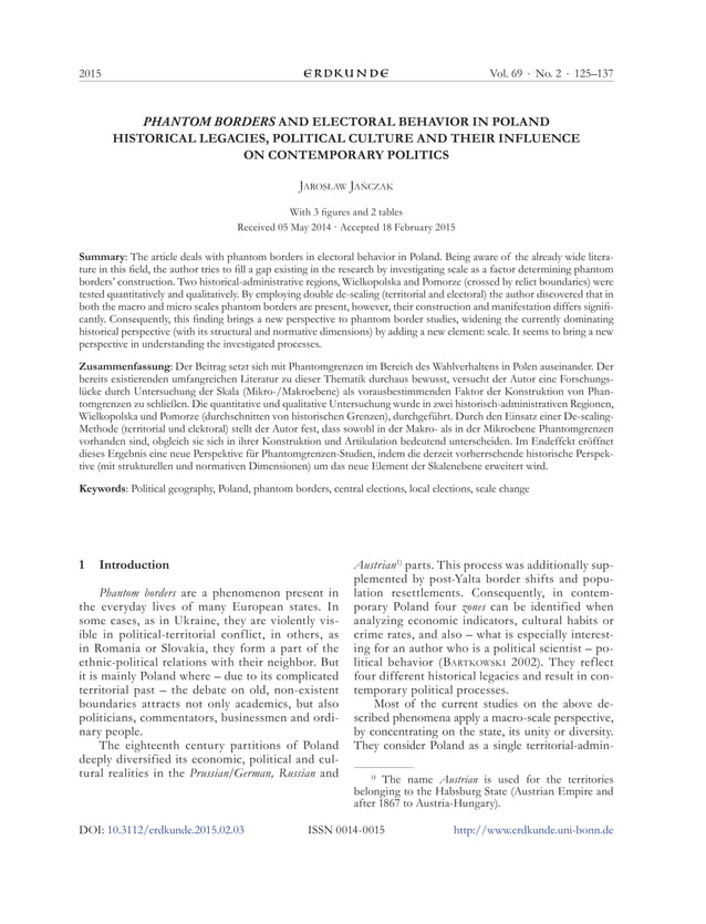 Phantom borders and electoral behaviour in Poland. Historical legacies ...