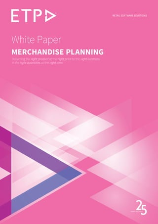 Whitepaper - ETP-Merchandise Planning | PDF