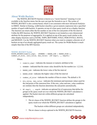 OBIEE 12c Advanced Analytic Functions | PDF