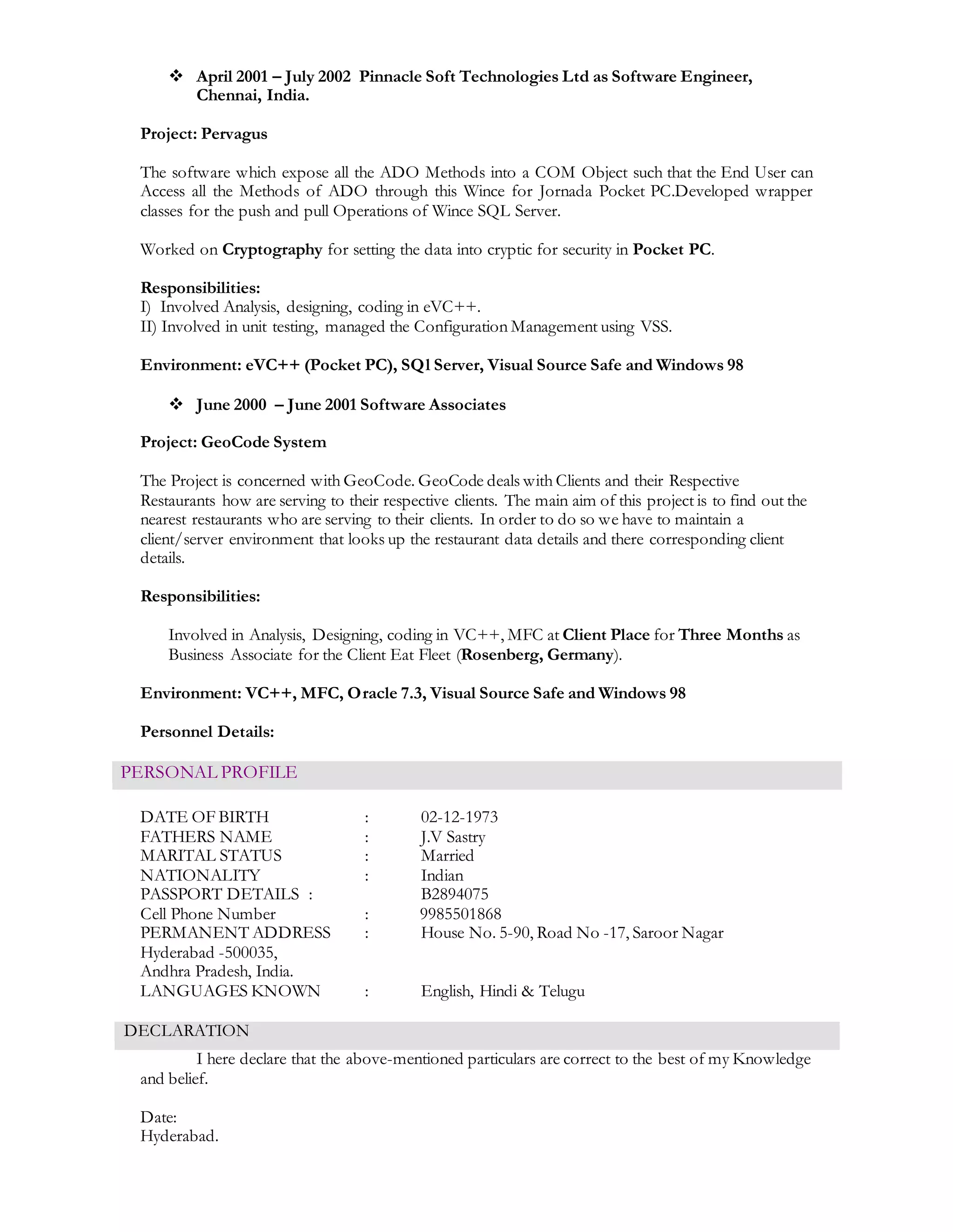Uday Resume | DOCX | Programming Languages | Computing