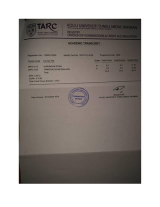 degreeresulttranscript | PDF