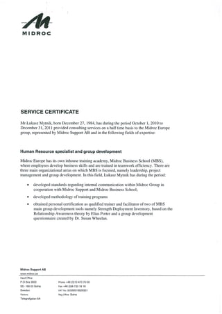 SERVICE CERTIFICATE | PDF