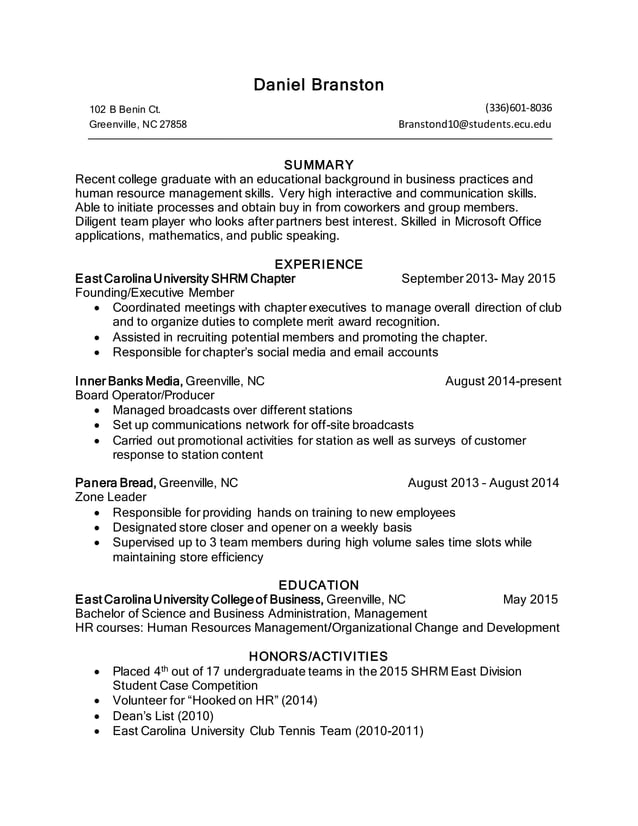 Daniel Branston - FINAL RESUME | DOCX