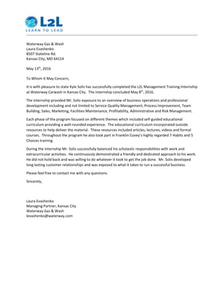 Internship Completion Letter | PDF | Business | Business and Finance