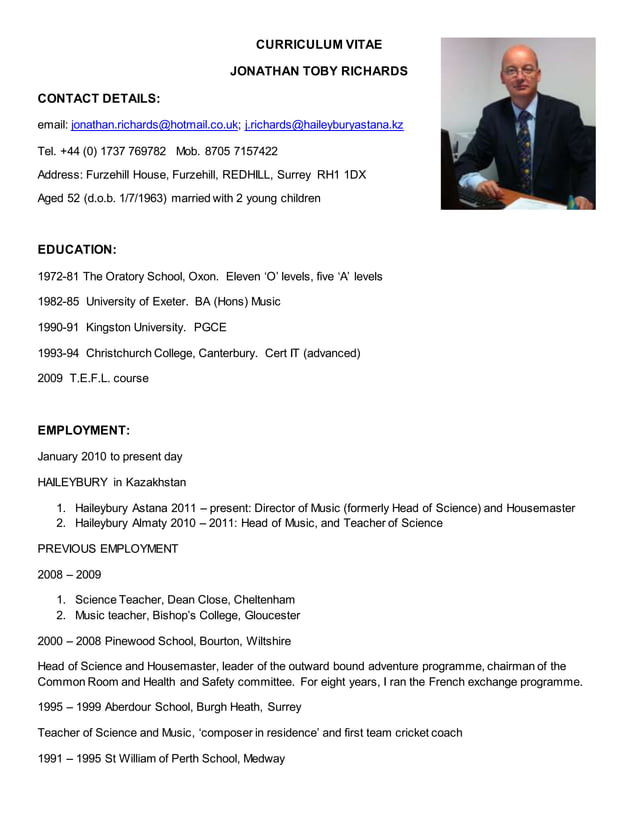Jonathan Richards CV | DOCX