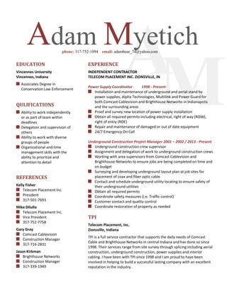 Adam Myetich 2015 | PDF