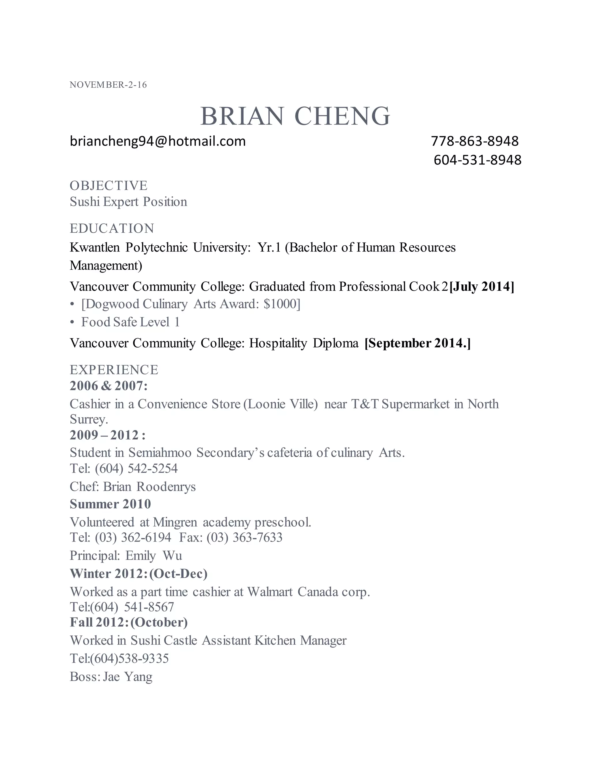 Brian Resume | DOCX