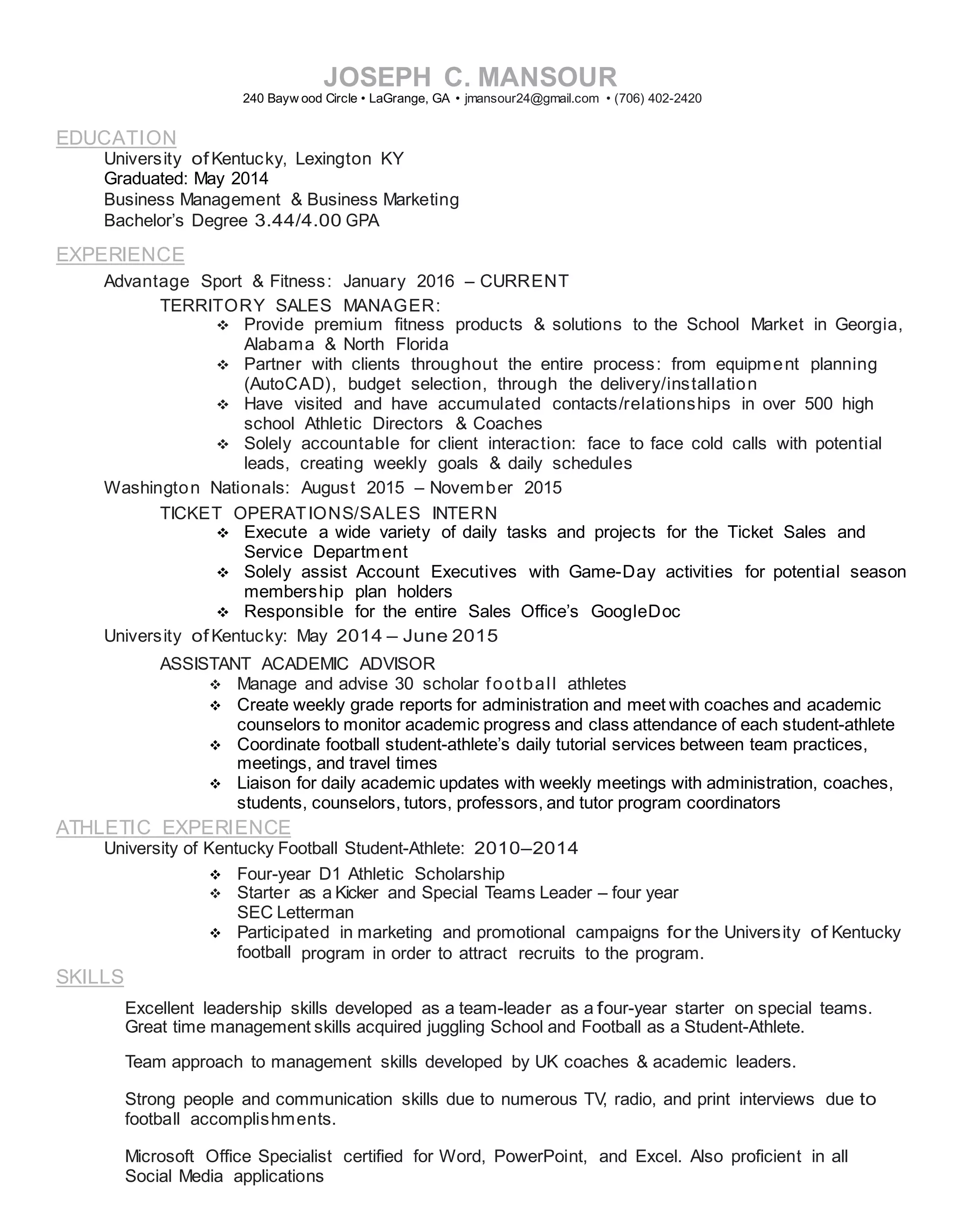 Joseph Mansour resume-- | PDF